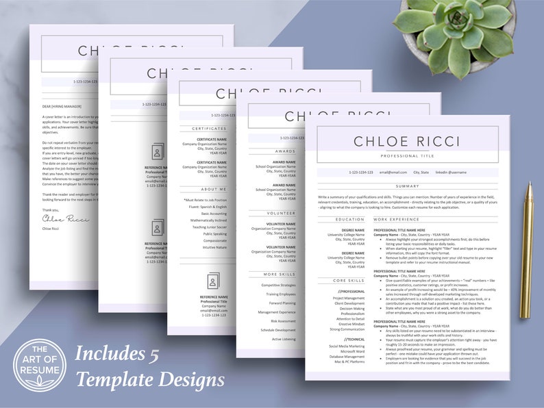 Creative Resume Template, Resume Template Bundle, Modern Resume Design ...