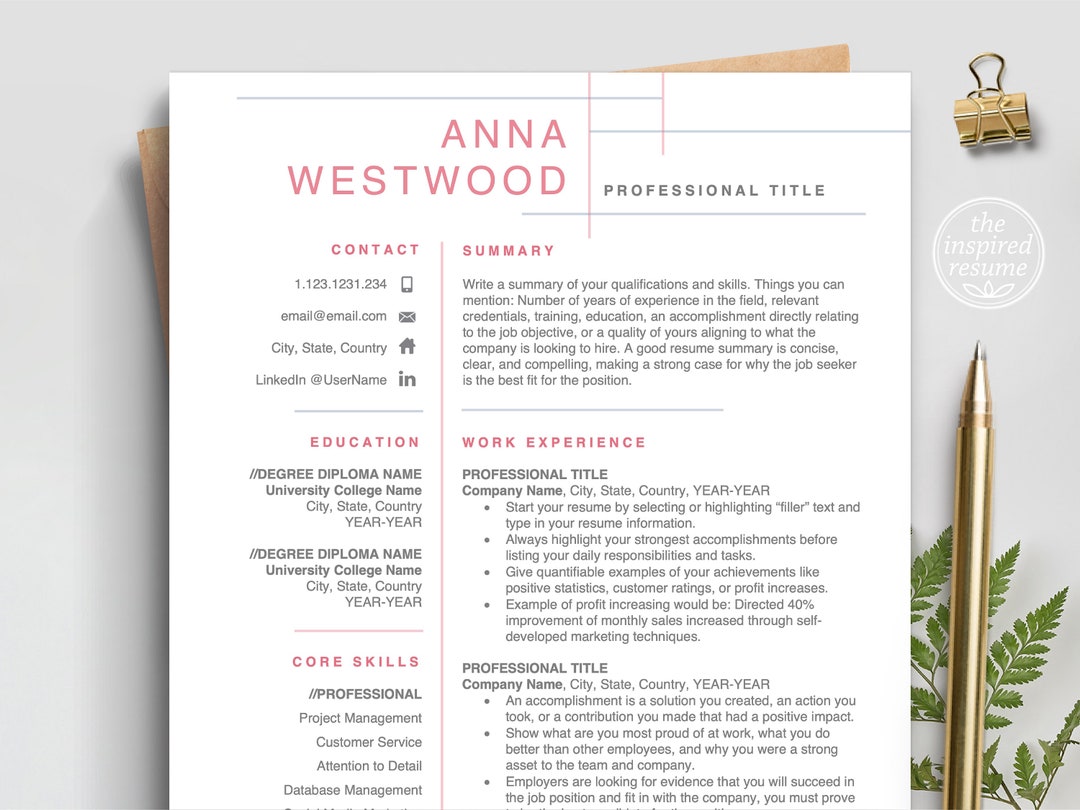 Creative Resume Template, Resumes, Modern CV Design, Marketing Resume ...