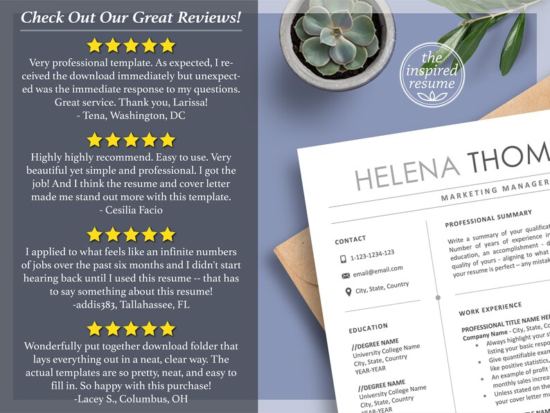 Modern Resume Template Bundle for Word & Mac Pages - Etsy