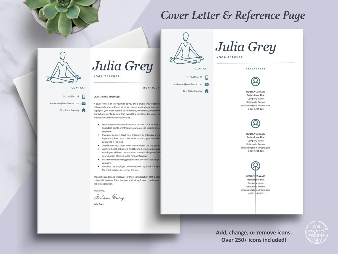 Yoga Resume Template, Yoga Teacher, Yoga Instructor Resume Design, Yoga ...
