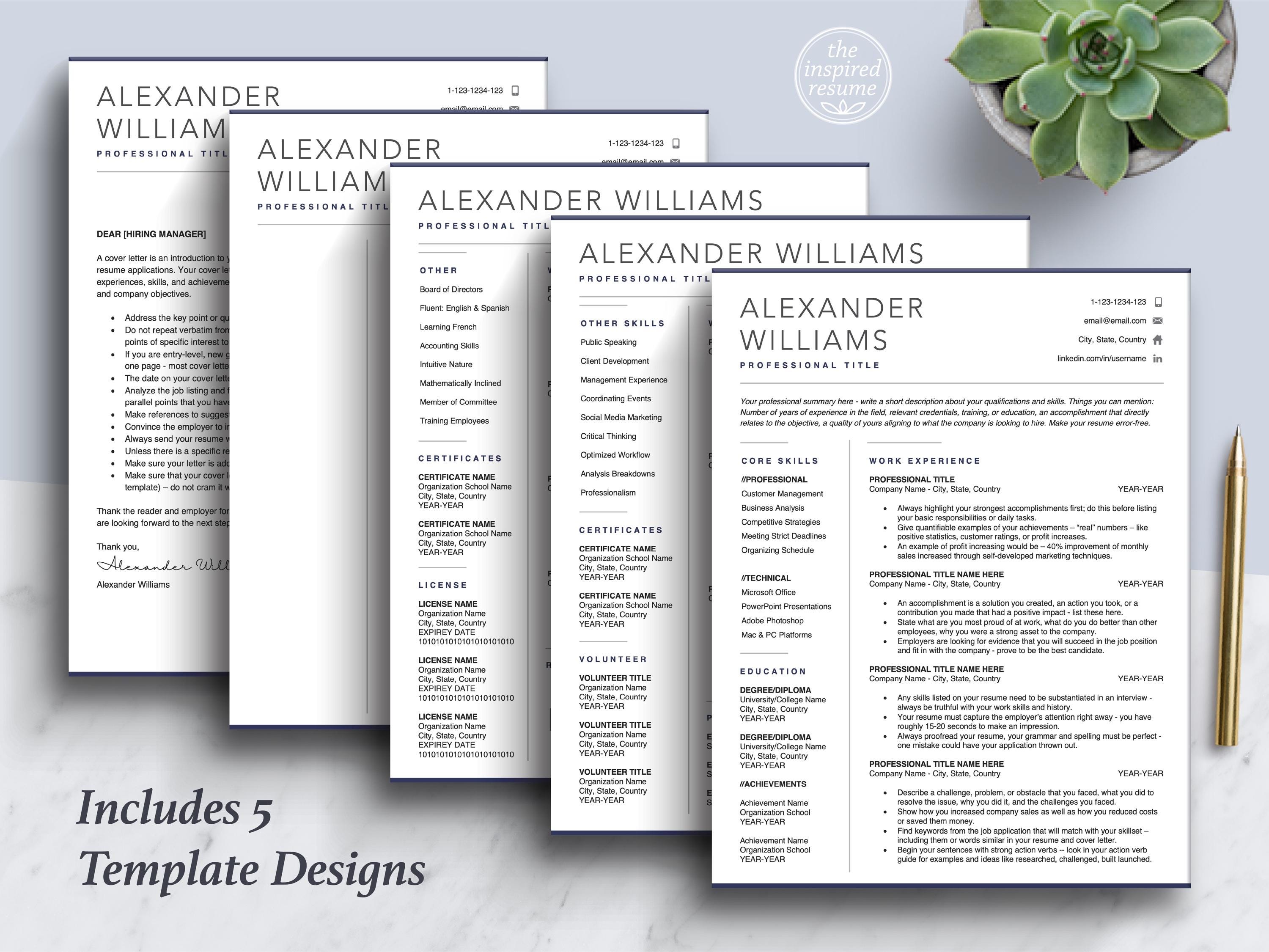 Executive Director Resume Template for Word & Mac Pages | CV Template ...
