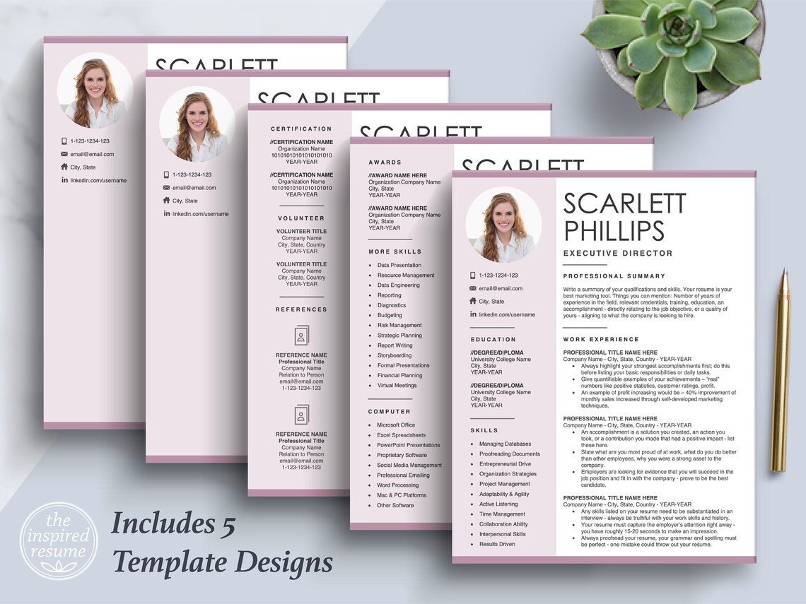 CV Resume Template With Photo CV Template With Profile Picture Creative ...