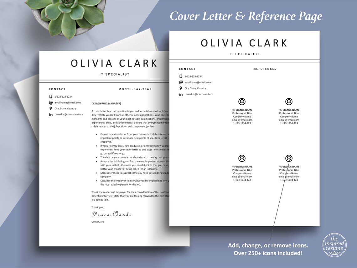 Minimalist Resume Template Word & Mac Pages Professional Resume Instant ...