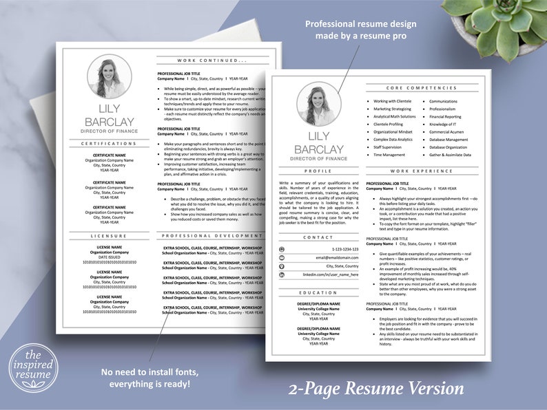 Resume Template Photo, Resume Template Picture, CV Template, Resume ...