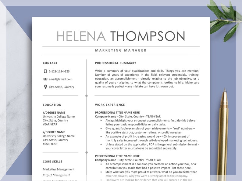 Modern Resume Template Bundle for Word & Mac Pages - Etsy