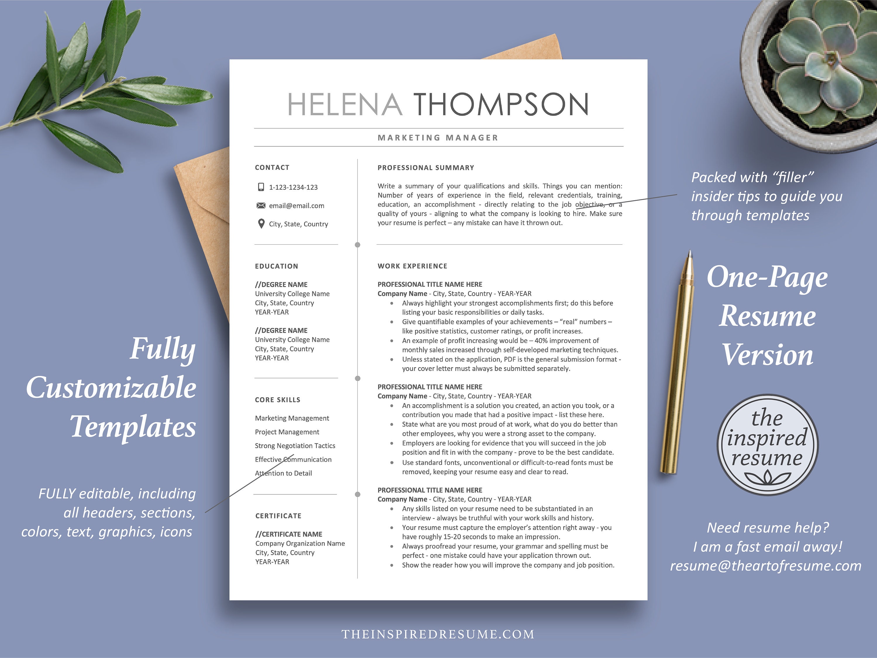 Modern Resume Template Bundle for Word & Mac Pages - Etsy