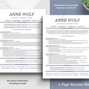 ATS Teacher Resume Template Google Docs, Word, Pages | ATS Friendly ...