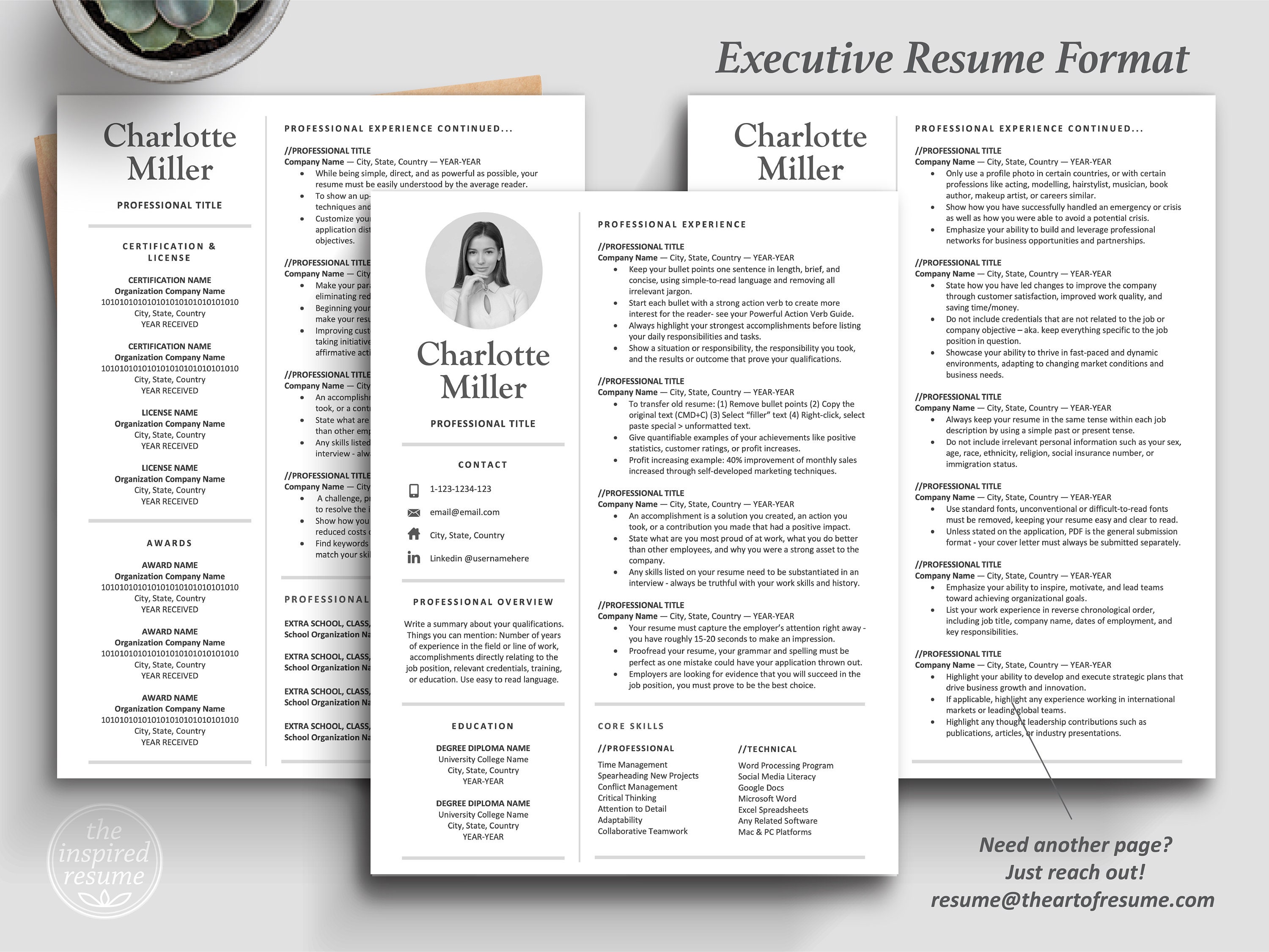 Resume With Photo, Resume Template, Resume With Picture, Resume for ...