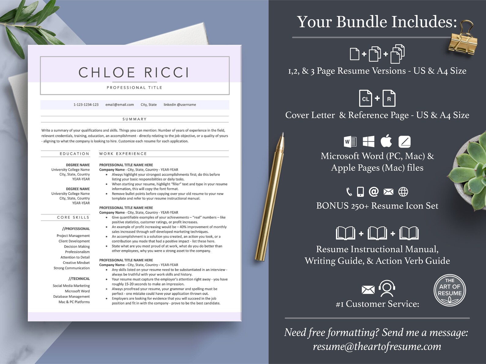 Creative Resume Template, Resume Template Bundle, Modern Resume Design ...