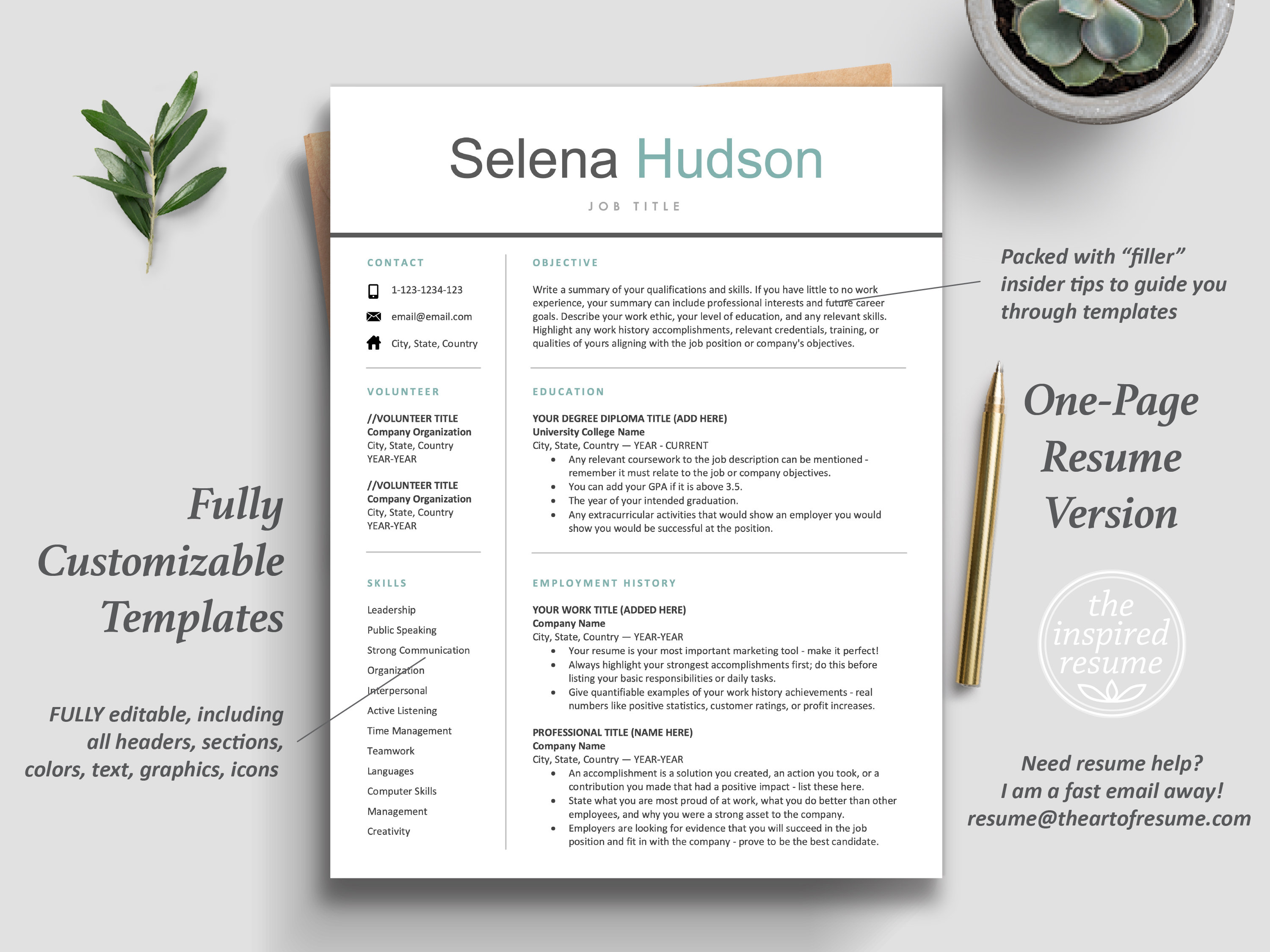 Student Resume, New Grad Resume, College Resume, CV Template, Modern ...