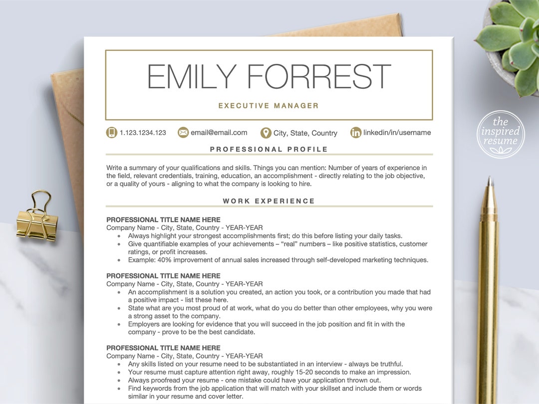 Free Resume Code 2for1 Professional Resume Template Simple Resume Executive Resume Marketing ...