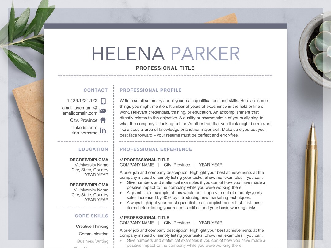 Modern CV Template Bundle Resume Template for Word and Mac - Etsy UK