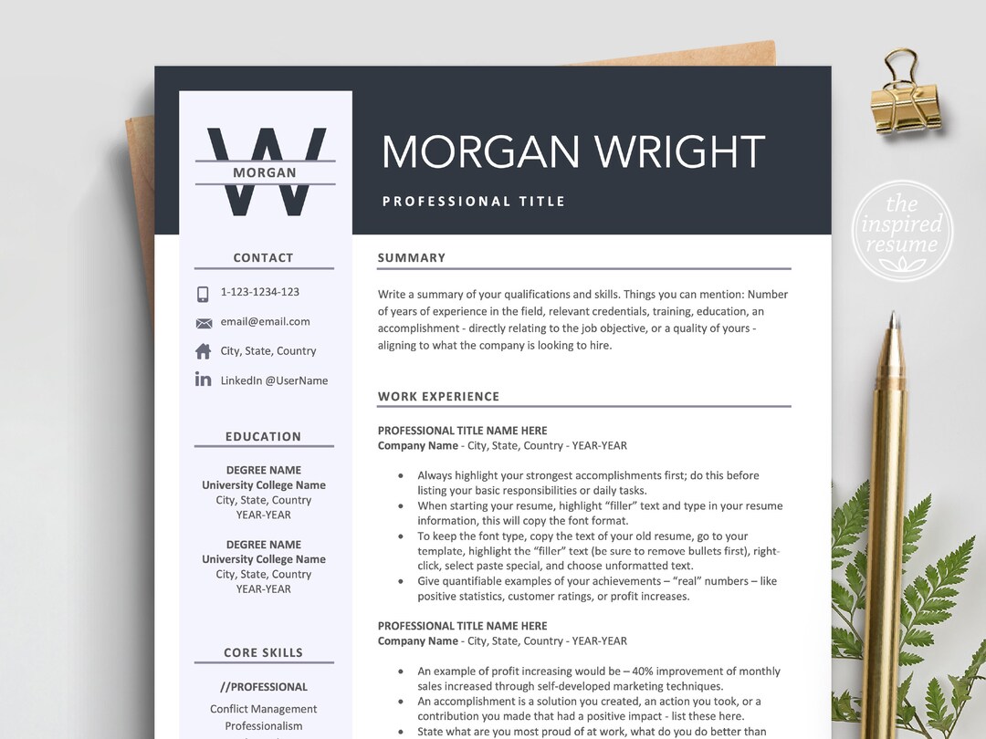 Executive Resume Template Google Docs, Word, Mac Pages Best Modern CV ...