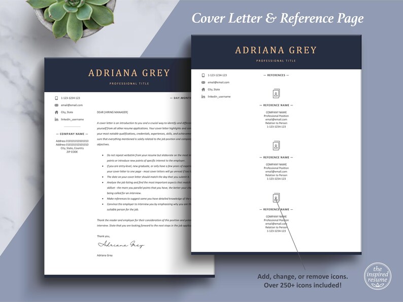 Professional Resume Template, Executive Resume Templates, Modern CV ...