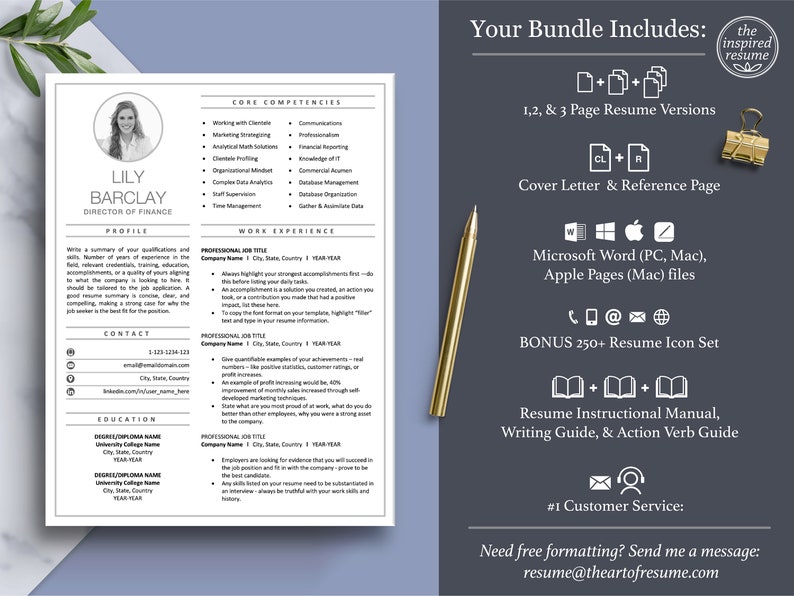 Resume Template Photo, Resume Template Picture, CV Template, Resume ...