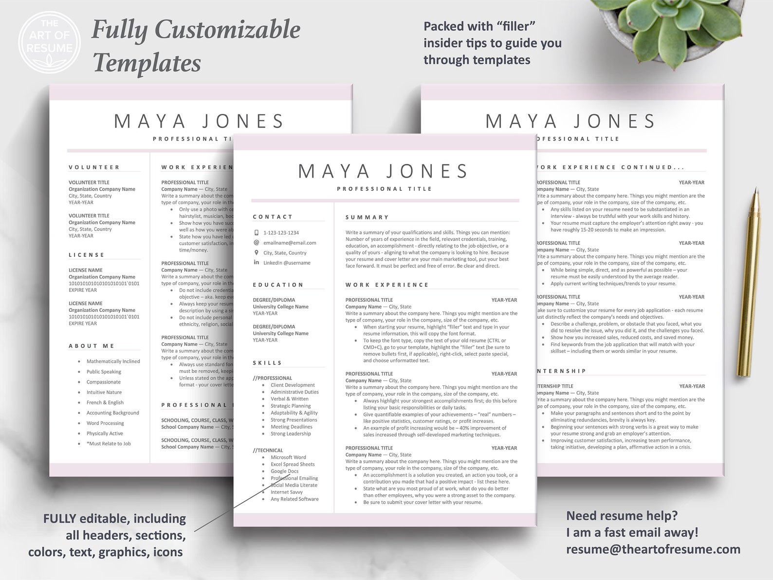 Professional Resume Bundle X3 | Executive CV Resumes | Modern Resumes ...