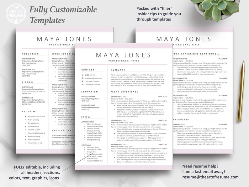 Professional Resume Bundle X3 | Executive CV Resumes | Modern Resumes ...