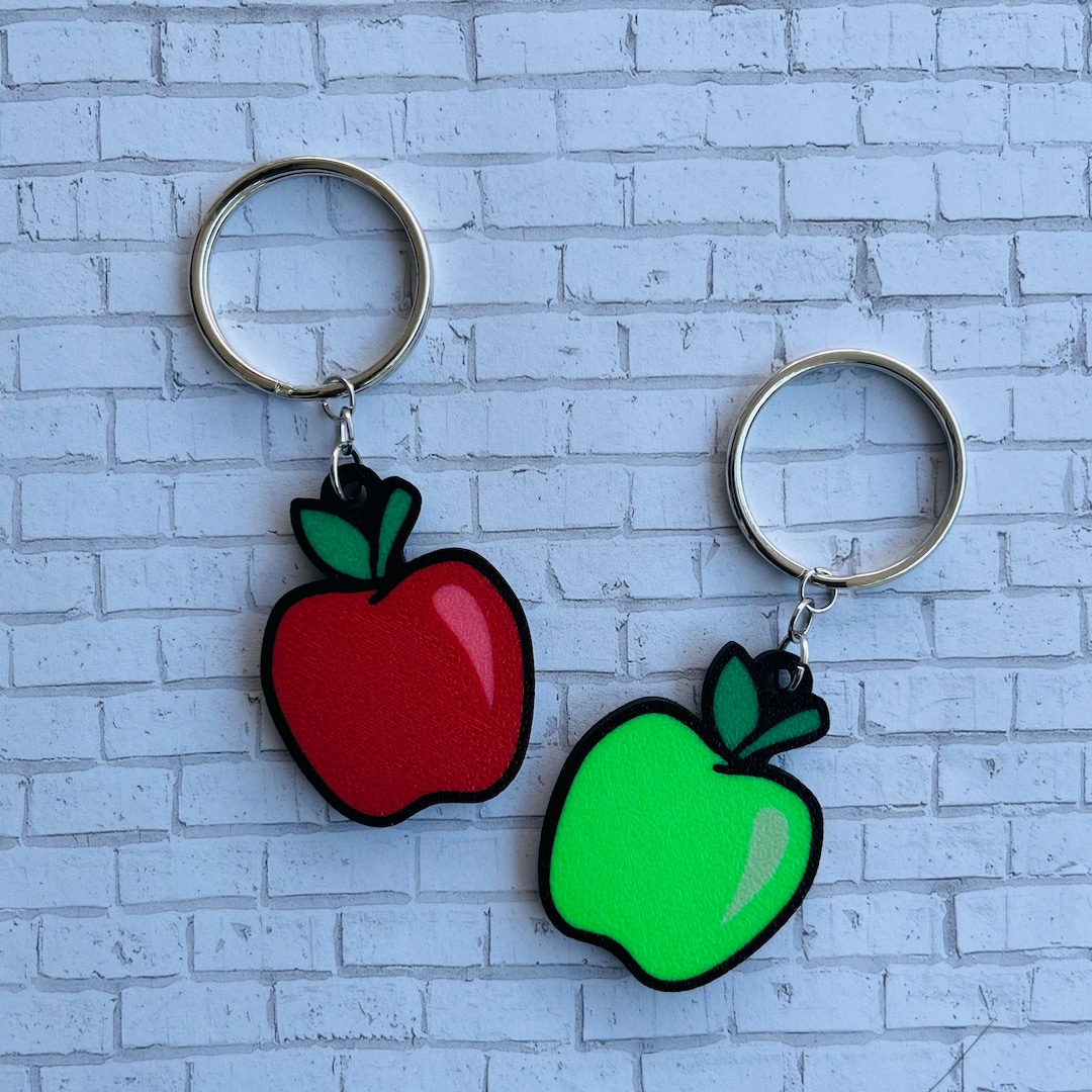3D Printed Apple Keychains - Etsy
