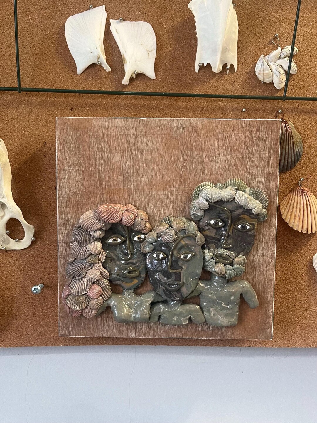 Meet the Clams - Family of 3 Portrait, Wall Relief Sculpture, Mom Dad ...