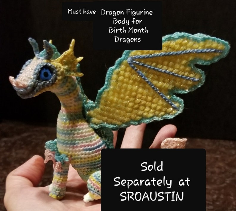 February Birth Month Dragon Supplemental - Pattern Only - Etsy