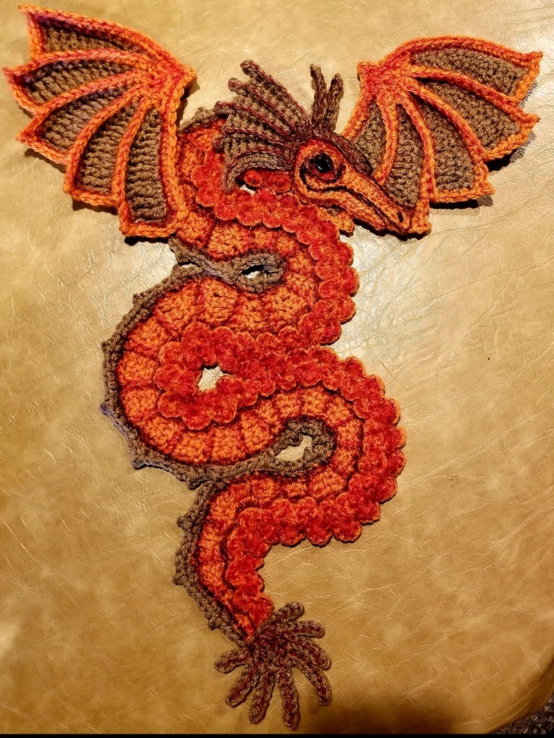 Crochet Dragon Applique - Pattern Only - Etsy