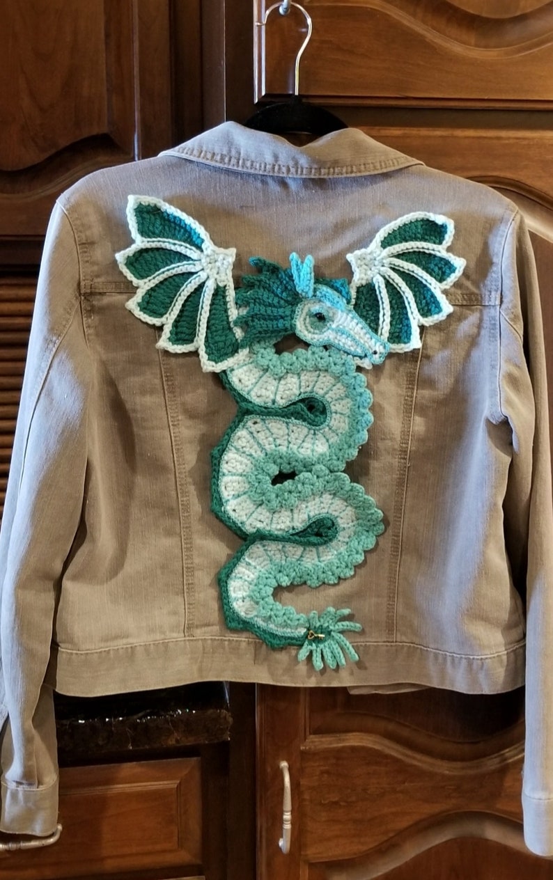 Crochet Dragon Applique Pattern Only - Etsy