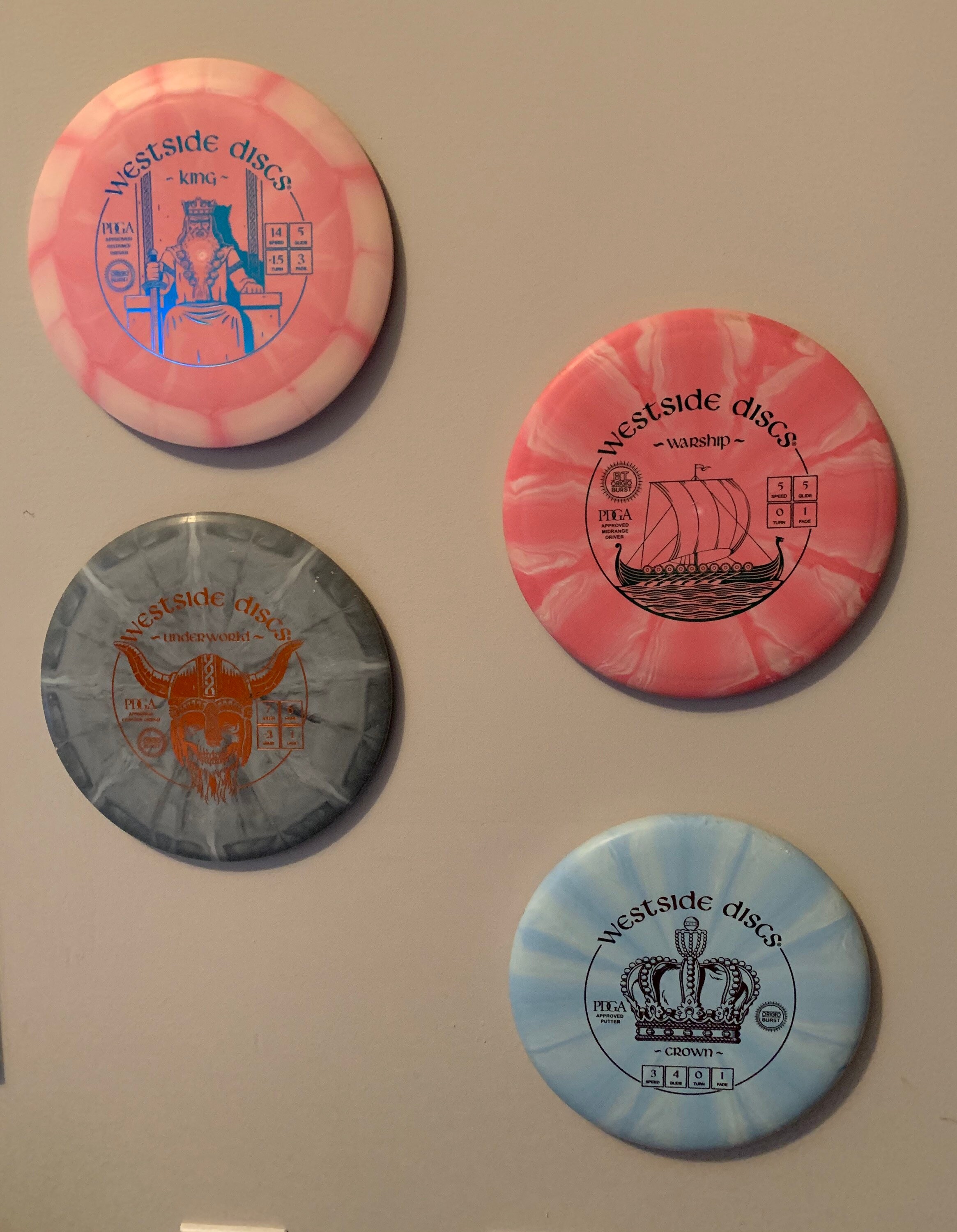 Disc Golf Wall Displays/mounts set of 4 | Etsy