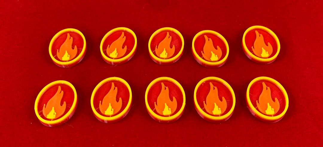 Fire/burned Counters for Games - Custom Made-3d Printed - Magic - Etsy