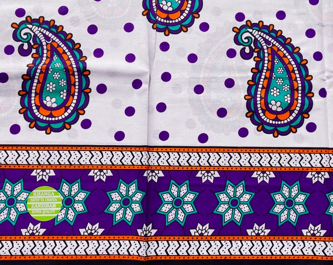 Zanzibar Khanga, African Fabric: Khanga Nzito "paisley", Sling, Beach ...