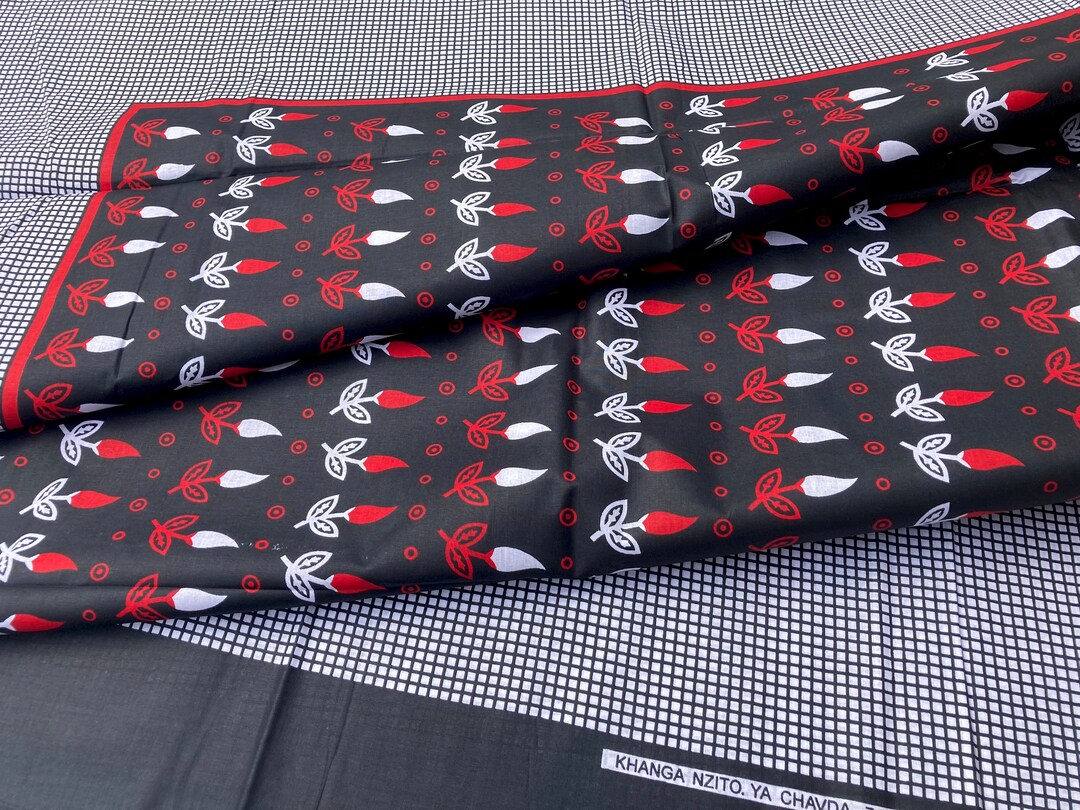 Zanzibar Khanga, African Fabric: Khanga Nzito chili, Sling, Beach Towel ...