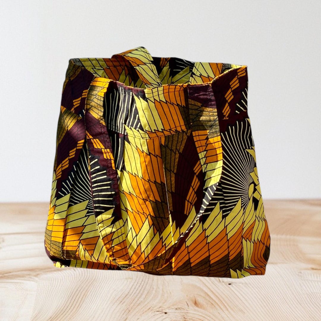 African Handbag, Shoulder Bag, Wax Print Fabric, Fabric Bag - "flash ...