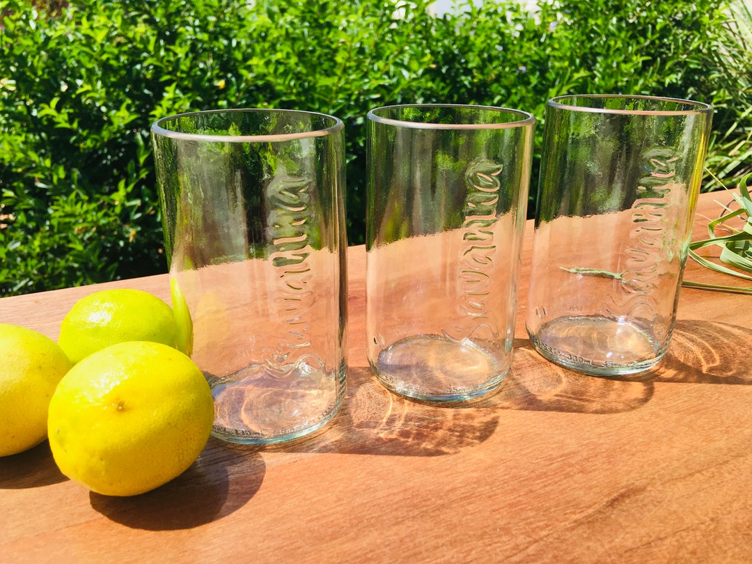 Drinking Glasses Made From Upcycled Old Glass, 3 Pieces. Glass Set ...