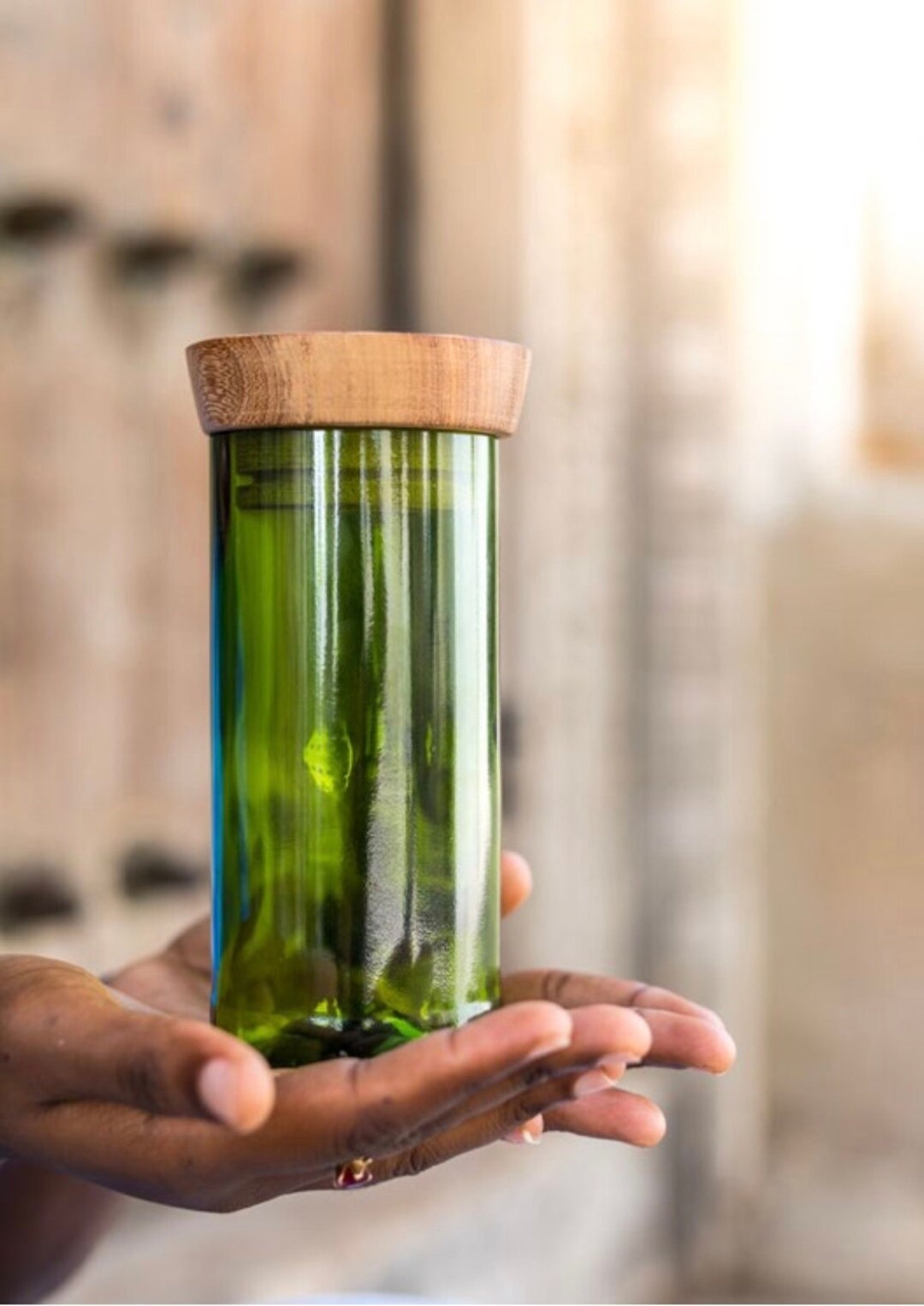 Glass Container XL Made From Old Glass Storage Jars With Wooden Lids ...