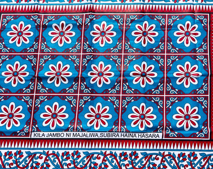 Kenya Khanga African Fabric: Khanga patience Sling Swahili Saying Beach ...