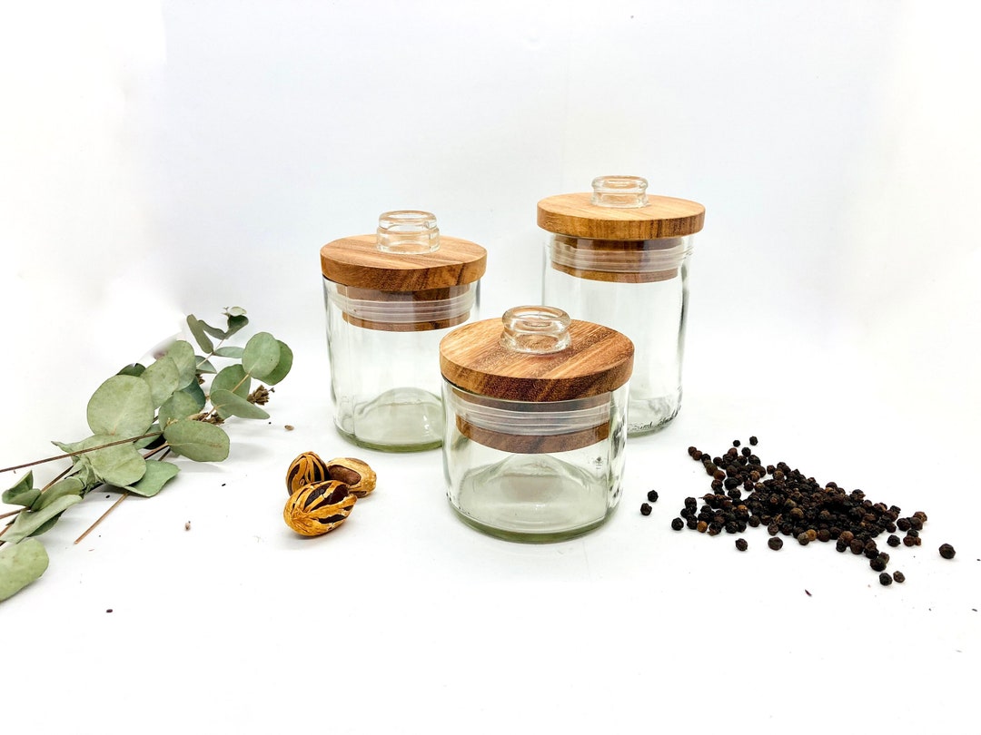 Glass Containers Made From Recycled Glass 3-piece Storage Jars With ...
