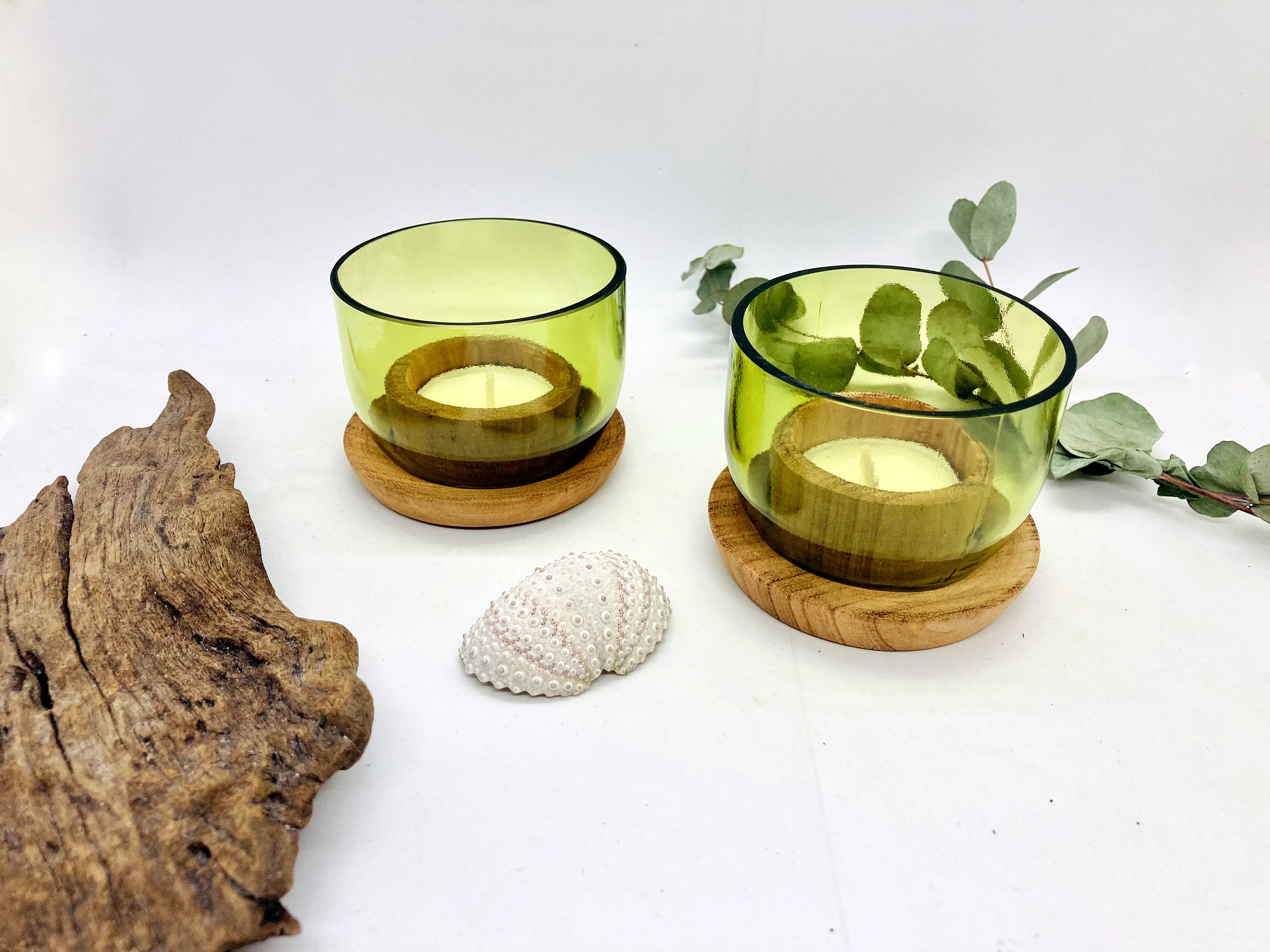 Lantern Made of Recycled Glass Bottle / Base Made of Mkongo - Etsy