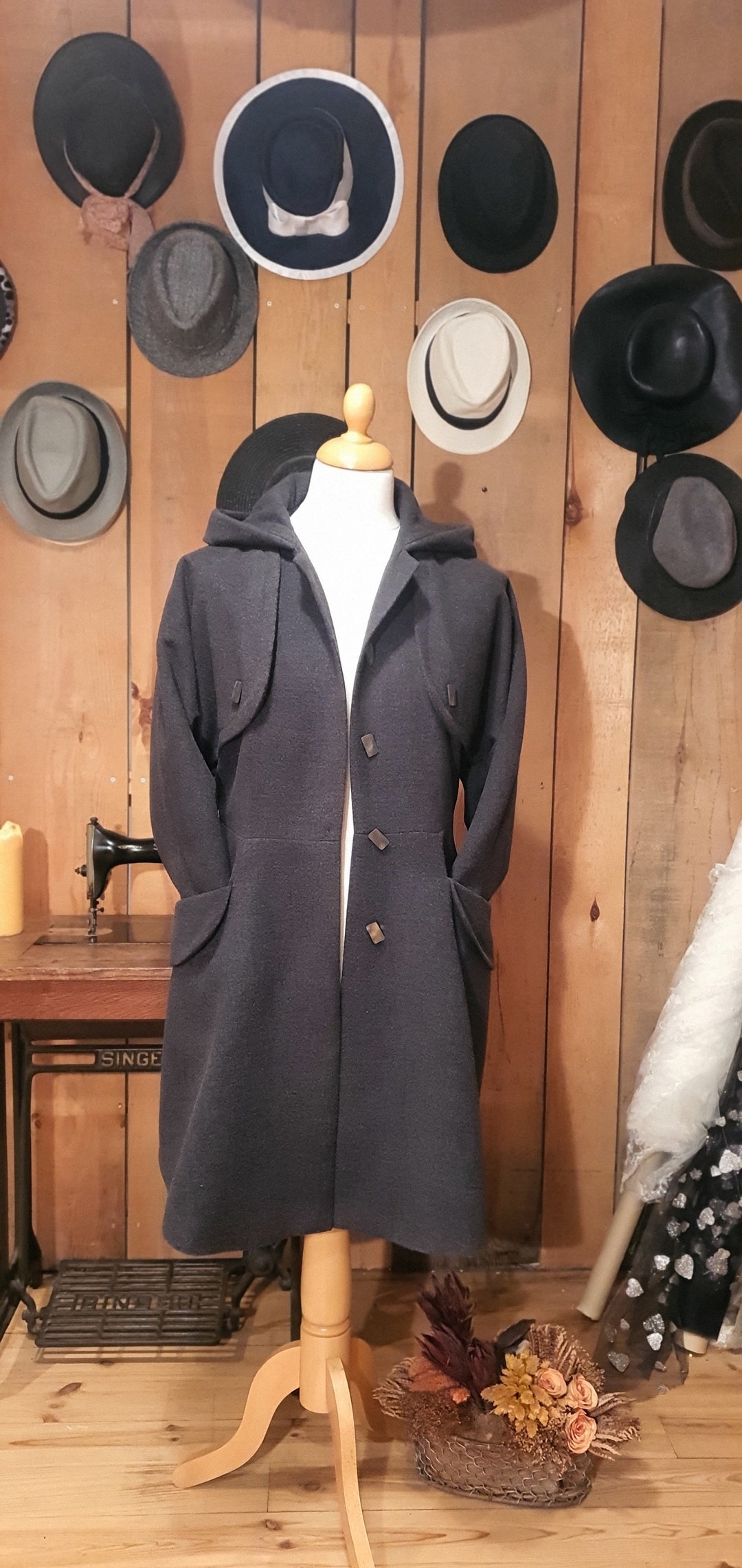 Vintage 20s Gray Wool Coat - Retro Chic for Unique Elegance, Winter ...