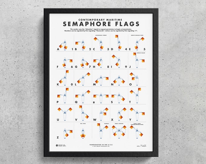 Maritime Semaphore Flags Premium Art Print Semaphore Alphabet Signal ...