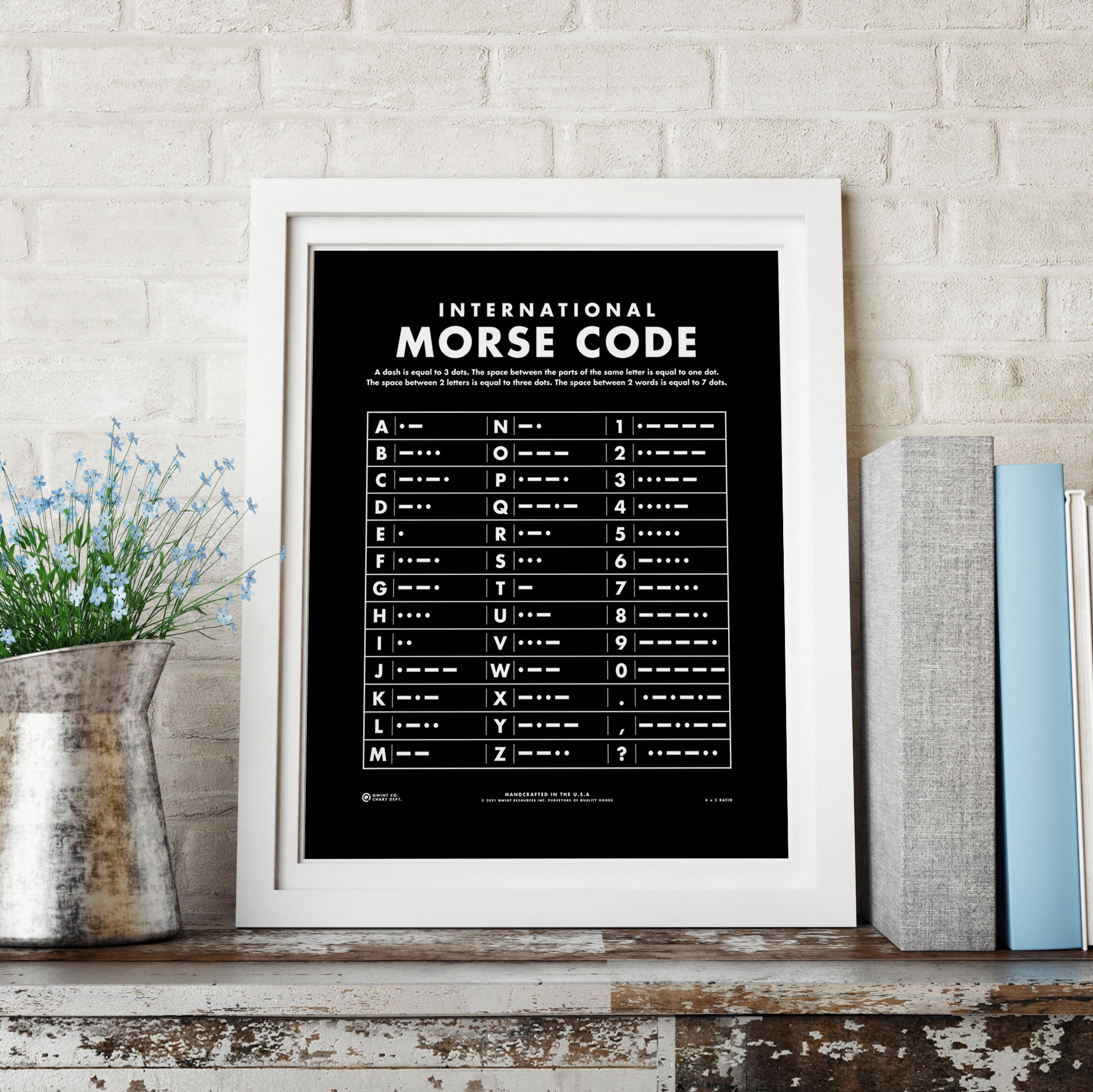 Morse Code Alphabet Black Wall Art Printable | Morse Code Chart | Wes ...