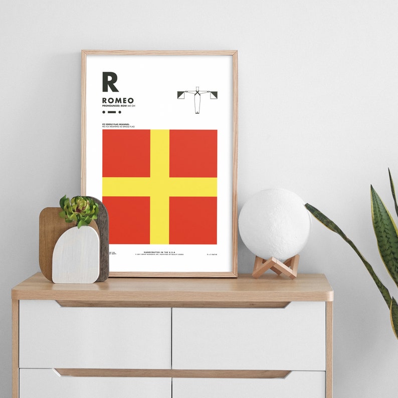 Signal Flag R Wall Art Printable | Romeo | R | Phonetic Alphabet ...