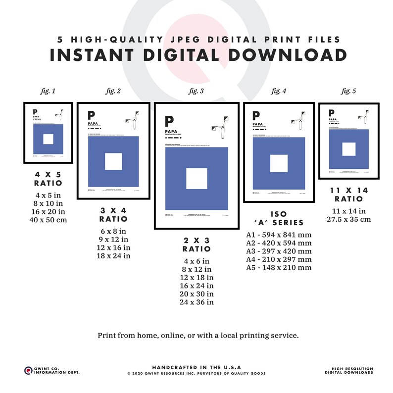 Signal Flag P Wall Art Printable Papa P Phonetic | Etsy