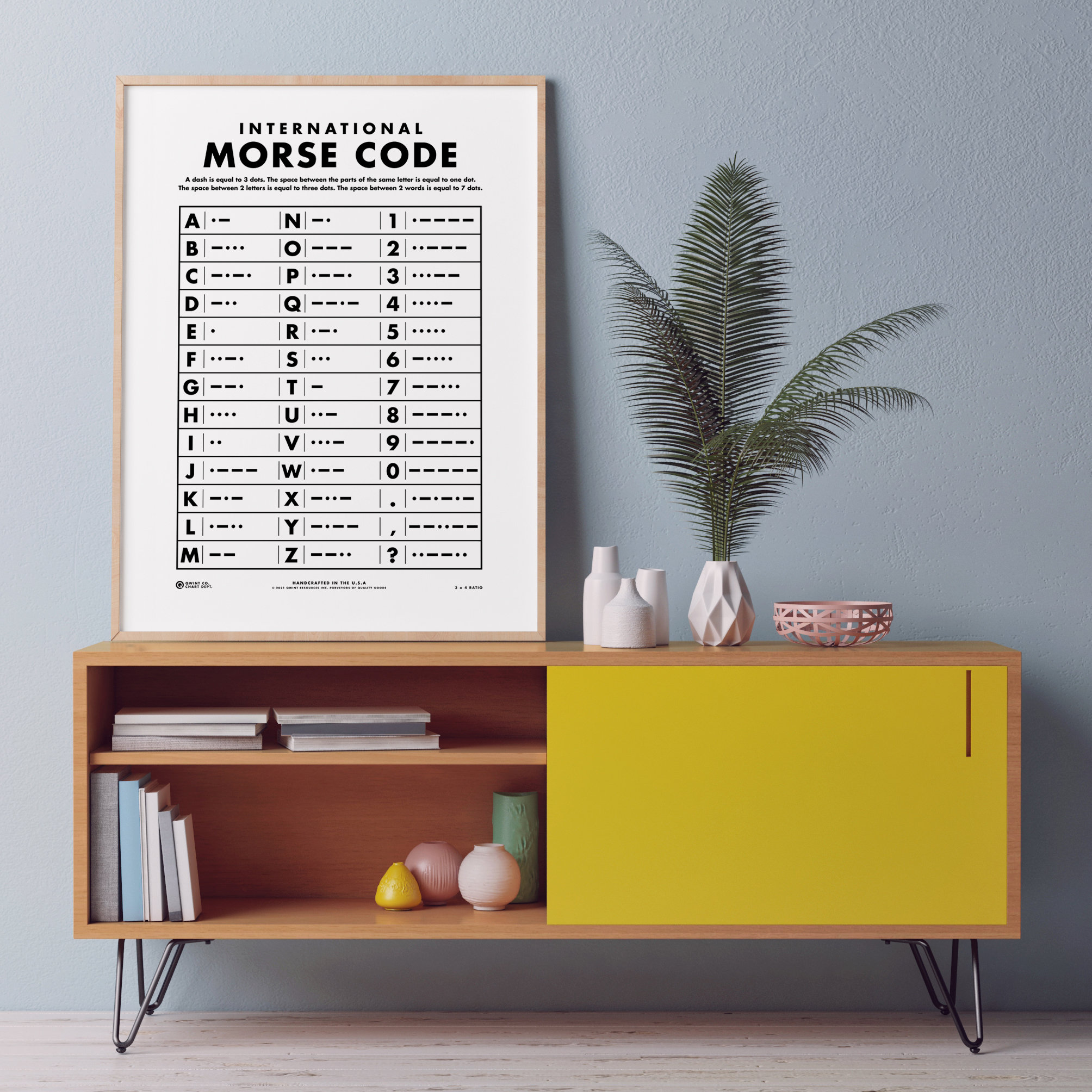 Morse Code Alphabet White Wall Art Printable Morse Code Chart Wes ...