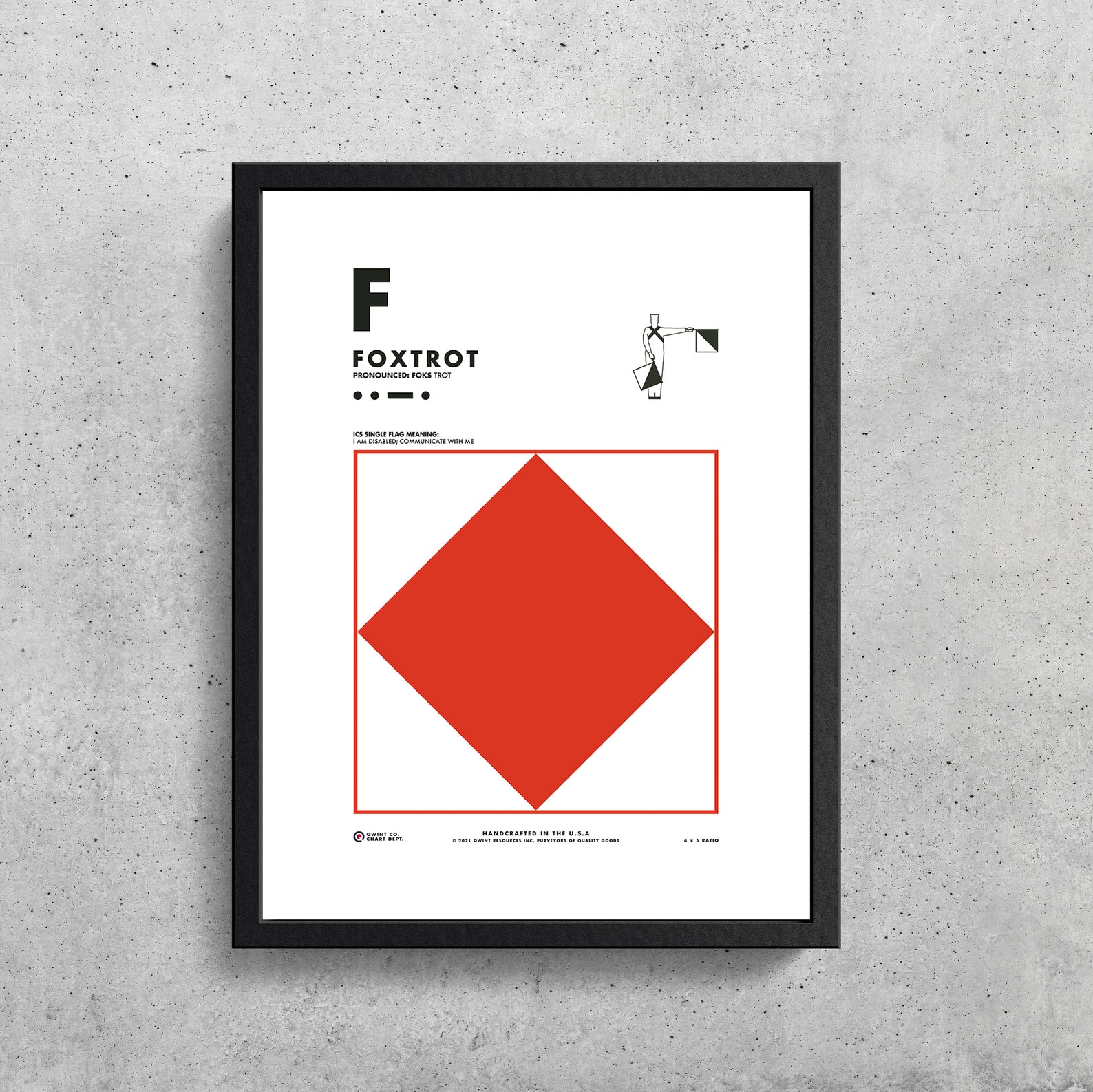 Signal Flag F Wall Art Printable Foxtrot F Phonetic | Etsy