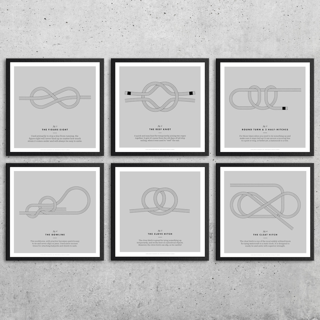Nautical Knots Set of 6 Posters Digital Download 3 Sizes - Etsy