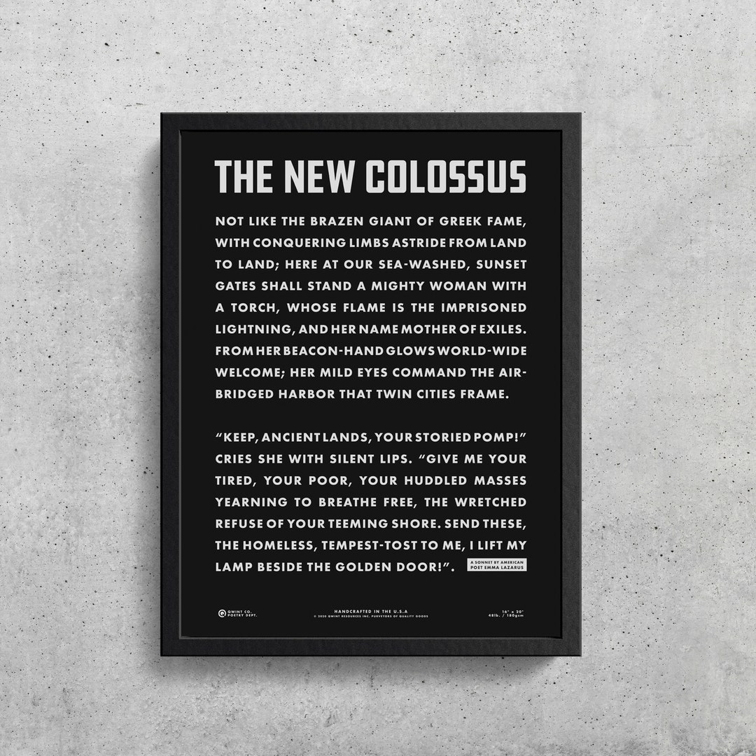 The New Colossus Printable | Emma Lazarus | the Statue of Liberty ...