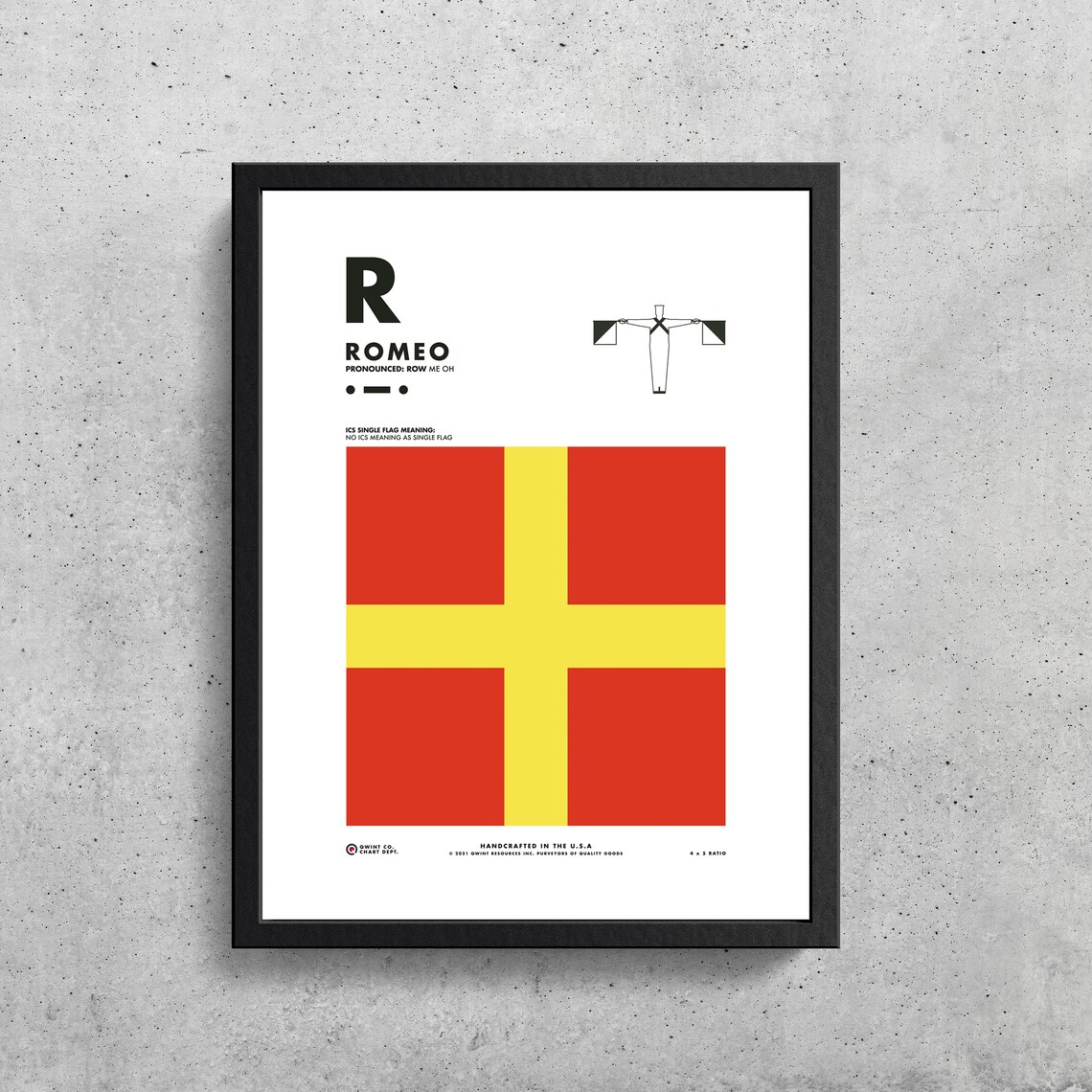 Signal Flag R Wall Art Printable Romeo R Phonetic - Etsy