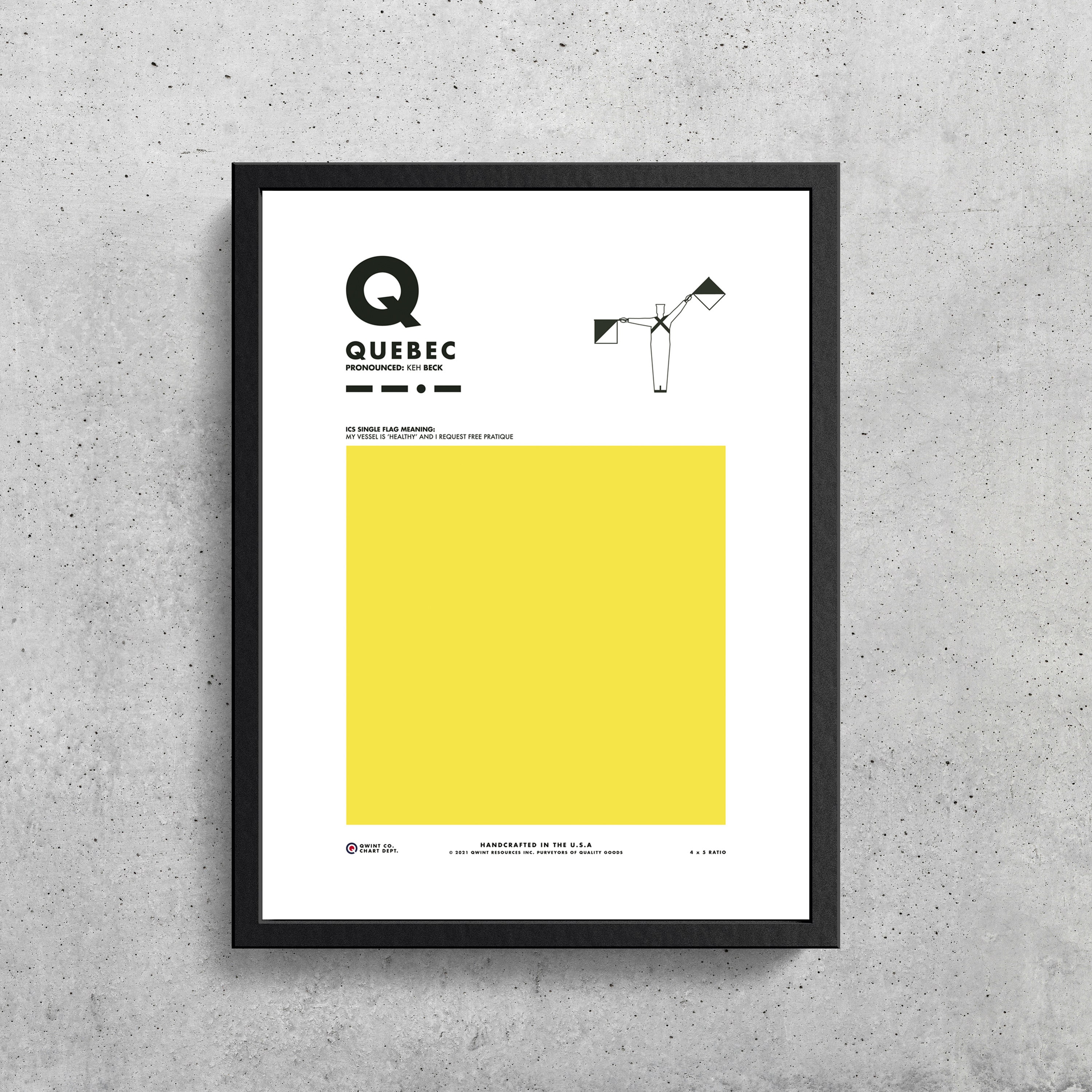 Signal Flag Q Wall Art Printable | Quebec | Q | Phonetic Alphabet ...