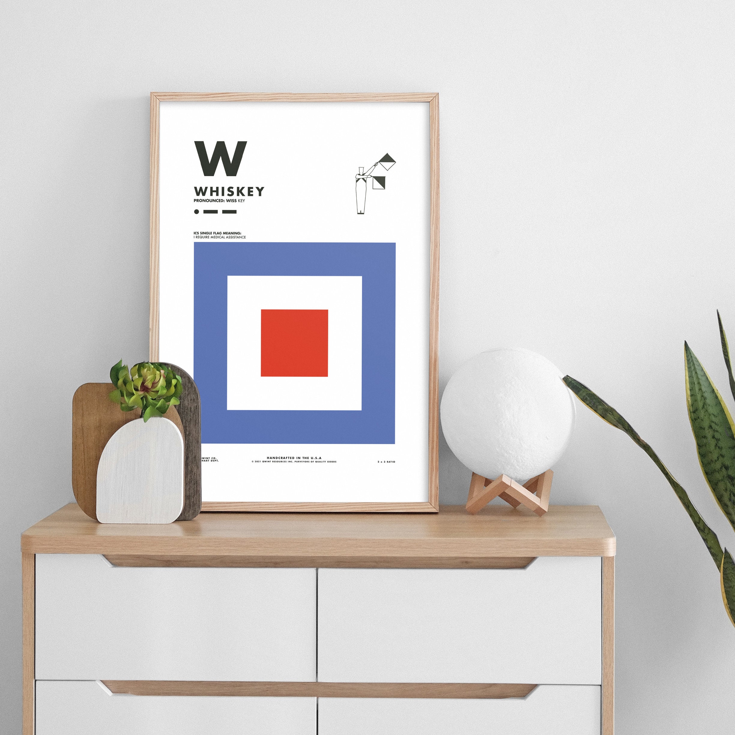 Signal Flag W Wall Art Printable Whiskey W Phonetic Alphabet Morse Code ...
