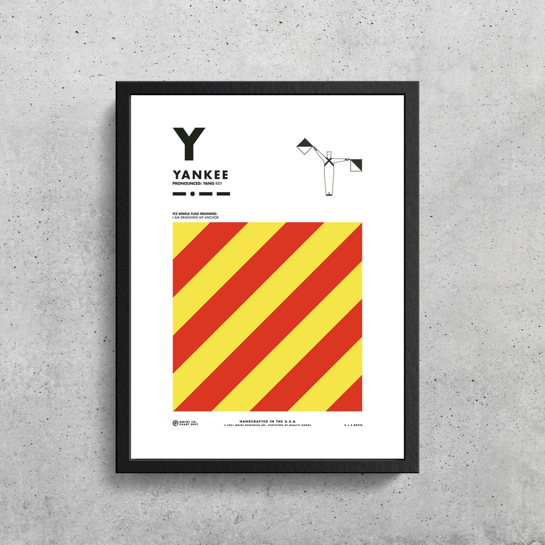 Signal Flag Y Wall Art Printable | Yankee | Y | Phonetic Alphabet ...