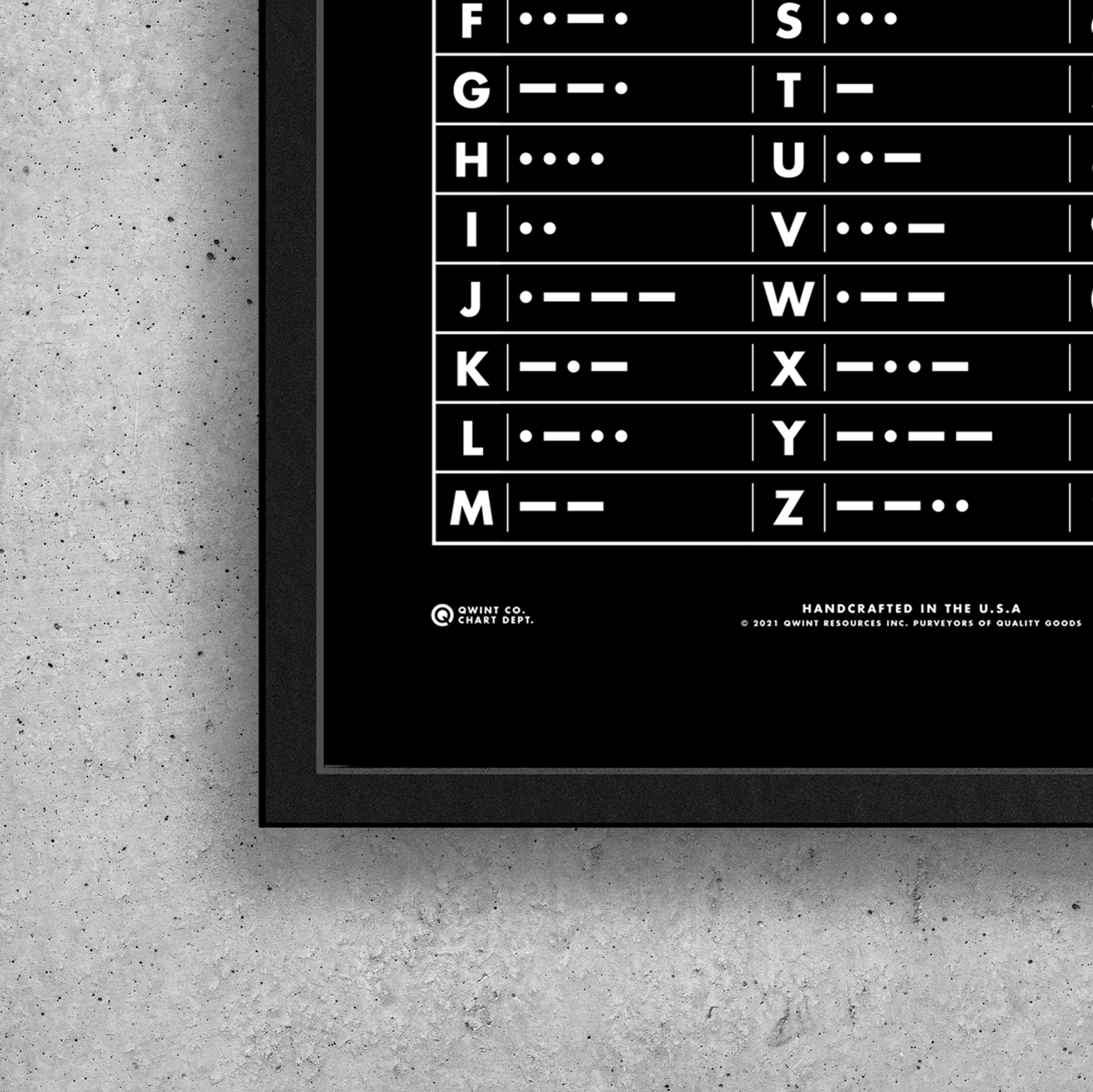Morse Code Alphabet Black Wall Art Printable Morse Code | Etsy